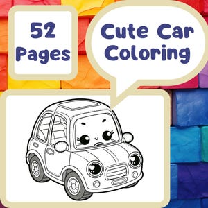 52 Cute Car Coloring Pages for Kids, Toddlers Preschoolers Kindergarten ...