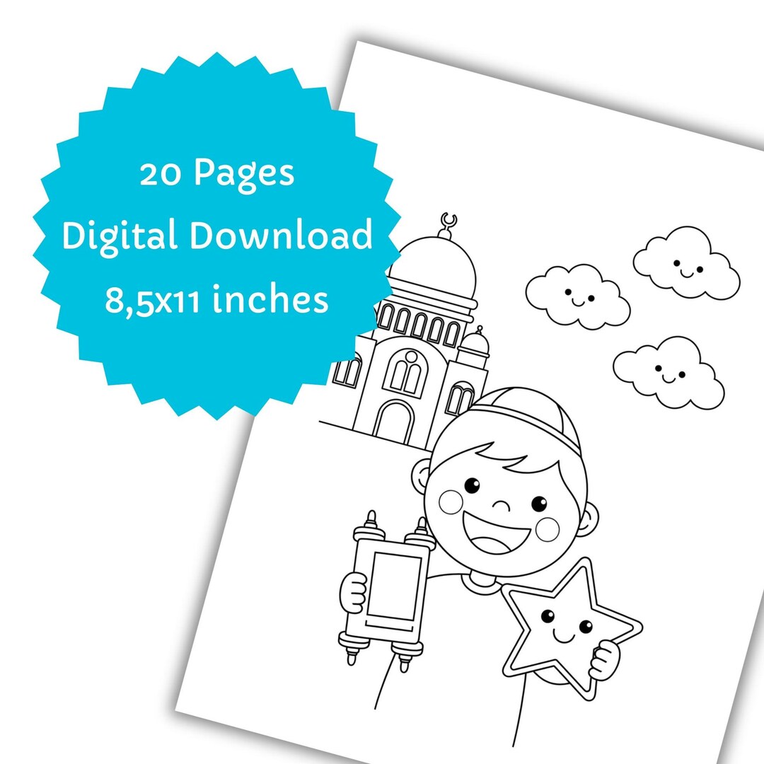 Shemini Atzeret Coloring Book | Kids Activity | Printable Jewish ...