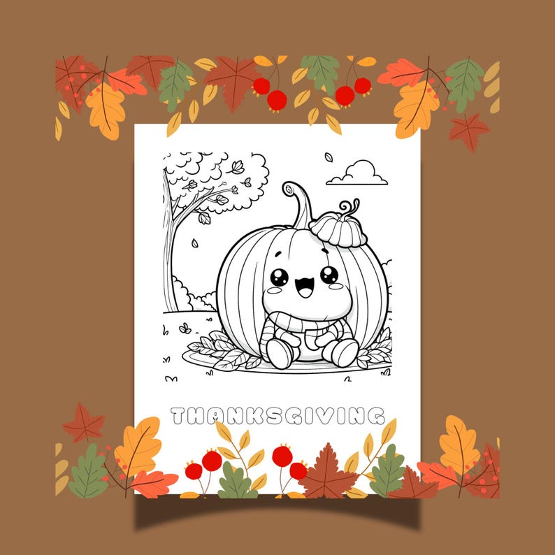 Thanksgiving Coloring Pages for Preschool and Kindergarten Kids, Autumn ...