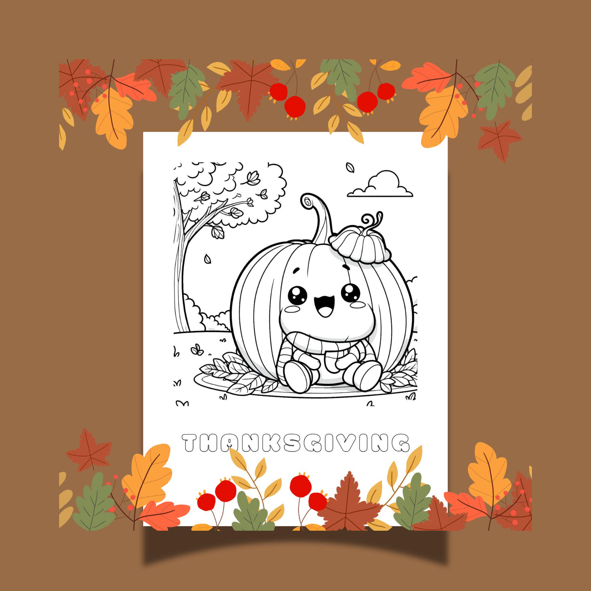 Thanksgiving Coloring Pages for Preschool and Kindergarten Kids, Autumn ...