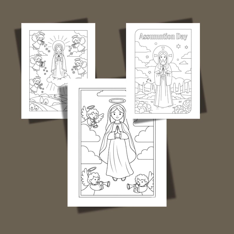 Assumption of Mary Coloring Pages | Catholic Feast Day Printable ...