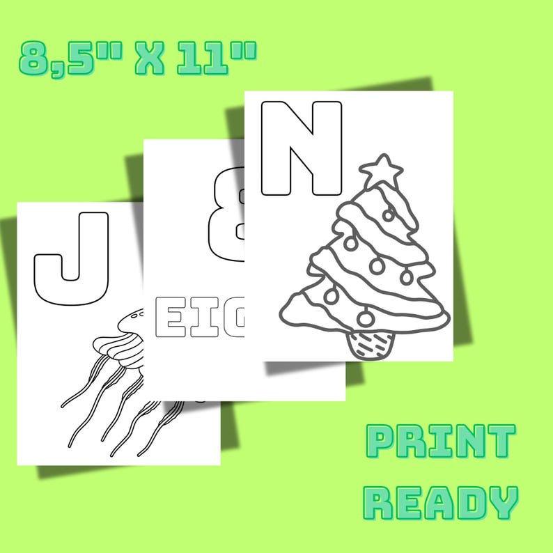 Fun Animal ABC & 123 Coloring Pages, Homeschool Learning Aid, Printable ...