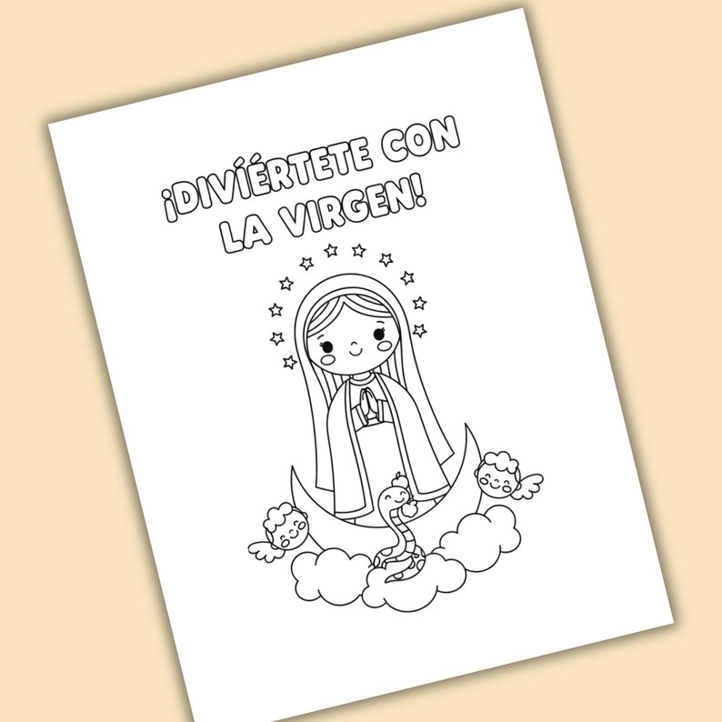Kawaii Virgin Mary Coloring Book: Catholic Angels, Kids Faith (digital ...