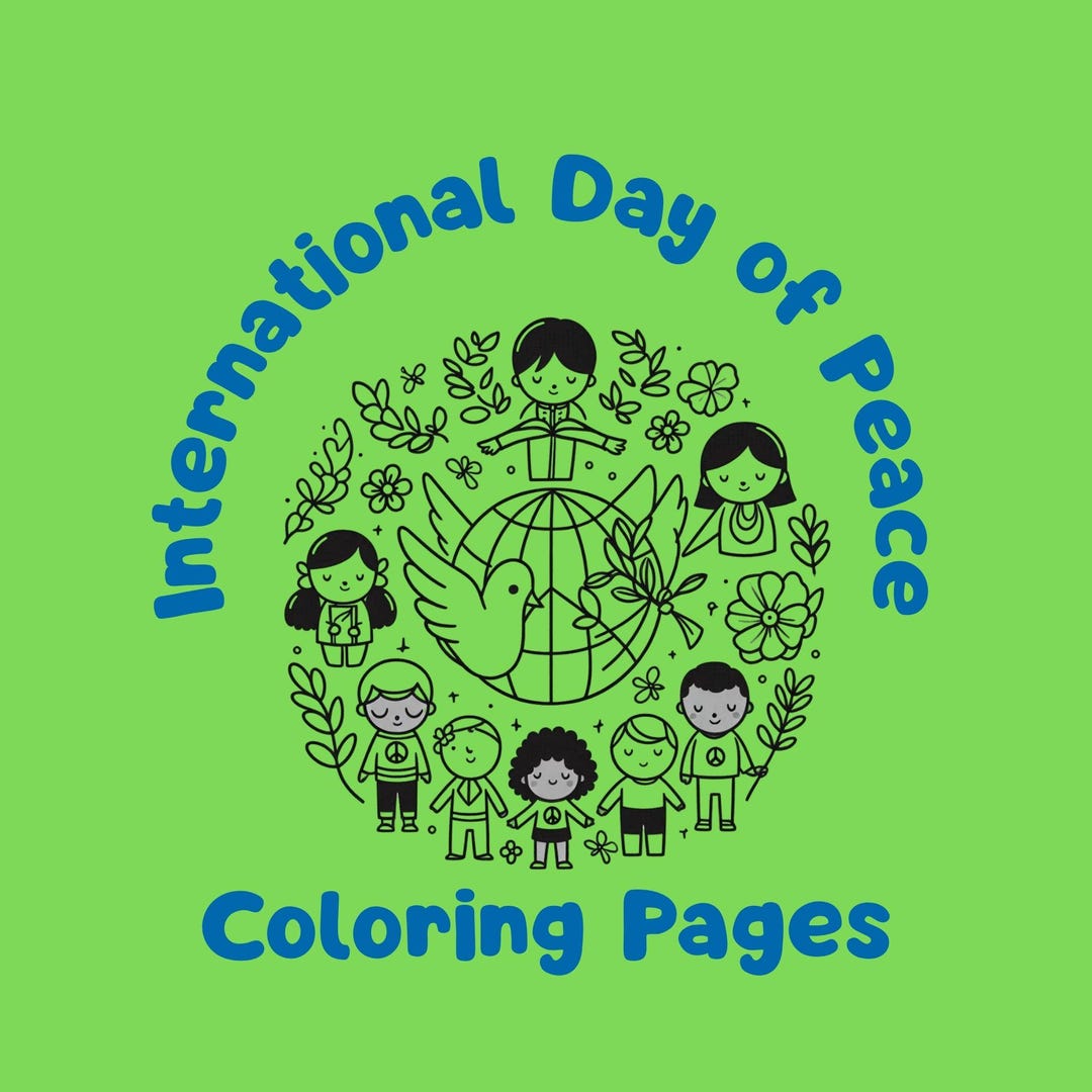 Peace Day Coloring Pages: Printable Activity for Kids (PDF Download, US ...