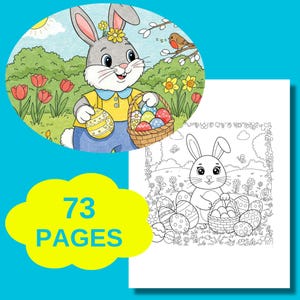 73 Easter Coloring Pages for Kids: Printable Spring Coloring Book (PDF ...