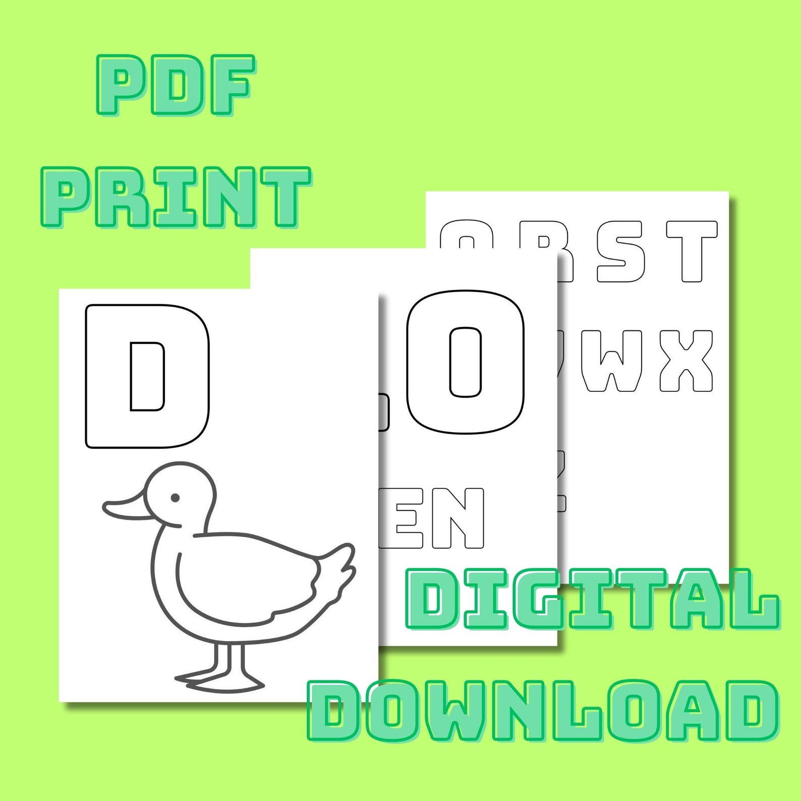 Fun Animal ABC & 123 Coloring Pages, Homeschool Learning Aid, Printable ...