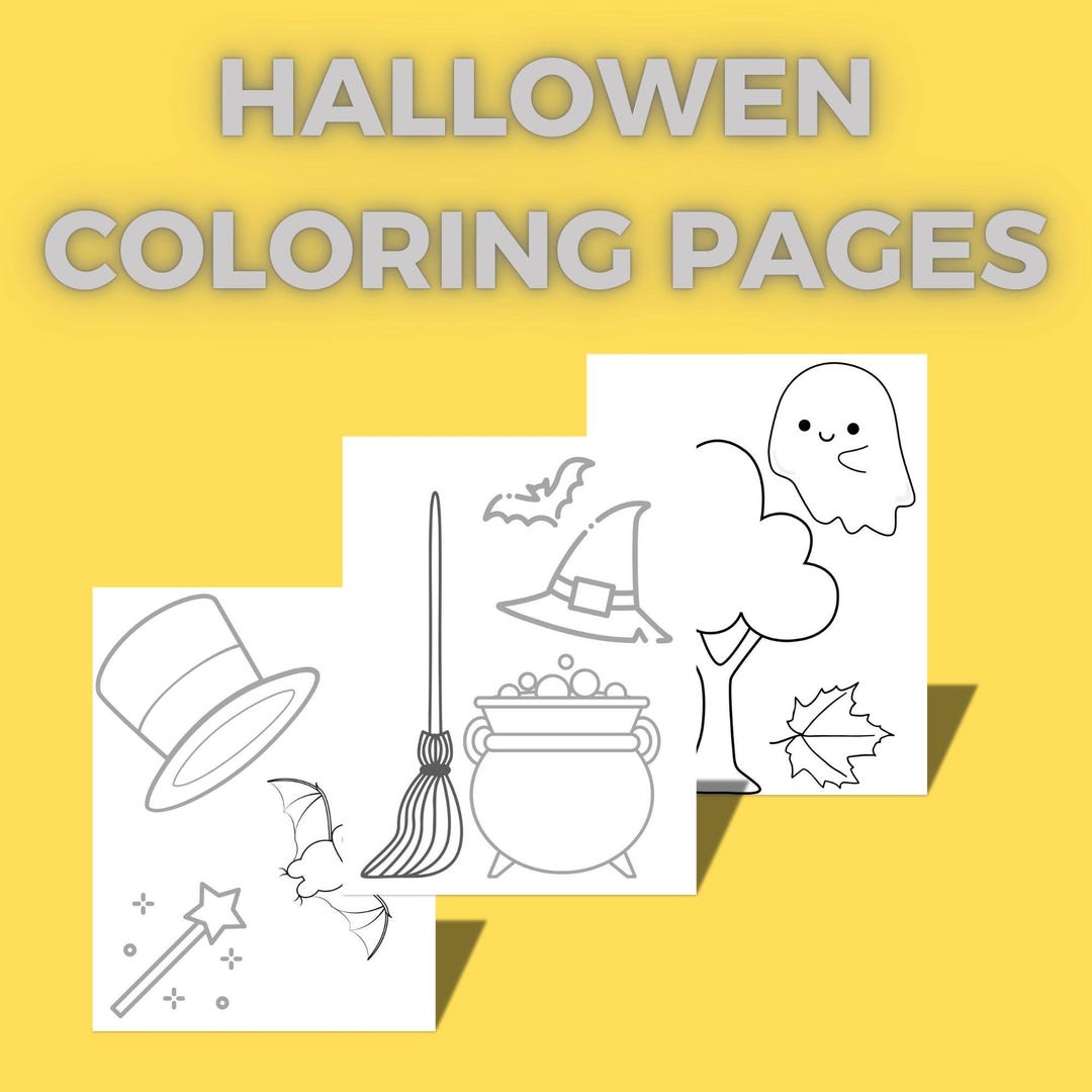 Halloween Coloring Pages Bundle for Kids, Cute Coloring Pages ...