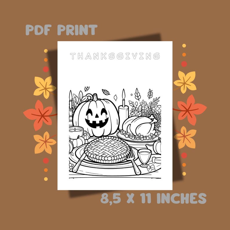 Thanksgiving Coloring Pages for Preschool and Kindergarten Kids, Autumn ...