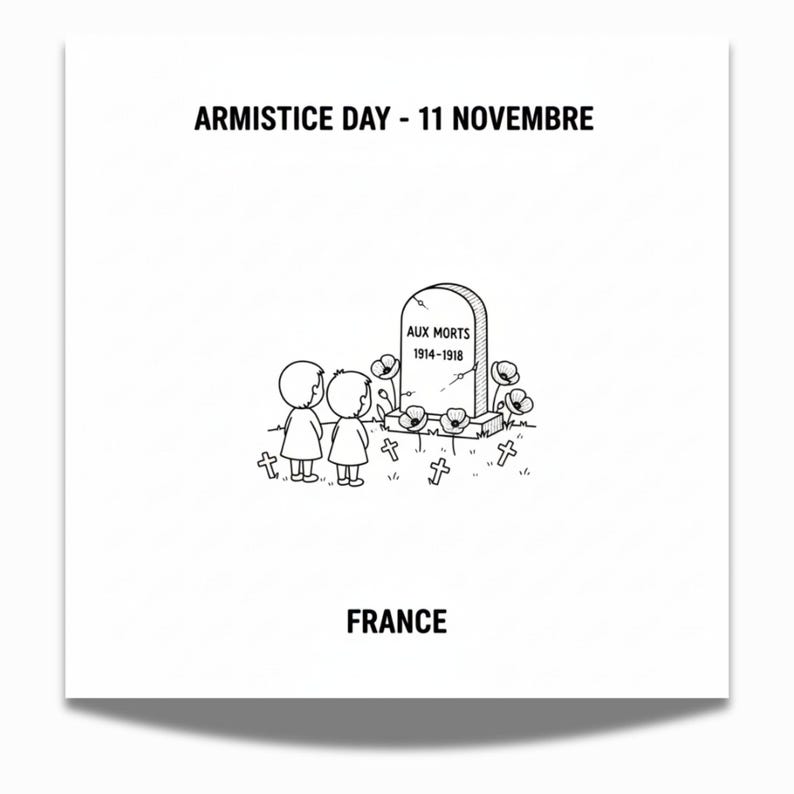 Armistice Day Coloring Book: France, Poppies, Remembrance (21 Printable ...