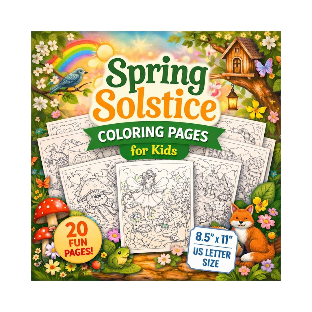 Spring Solstice Coloring Pages for Kids - Etsy