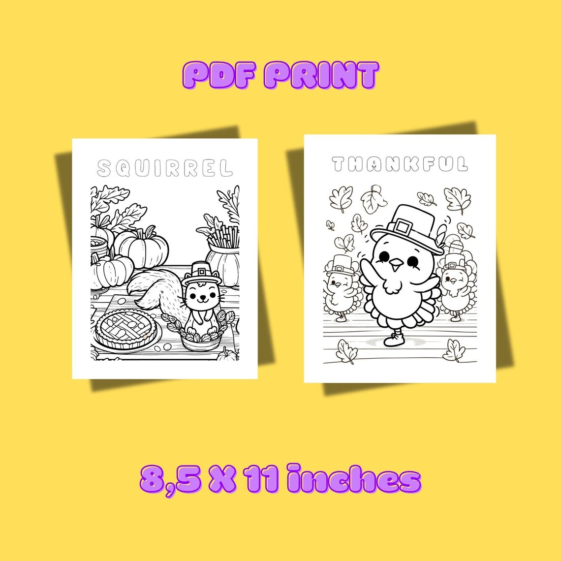 Thanksgiving Coloring Pages for Kids: Fall Party Activity (PDF ...