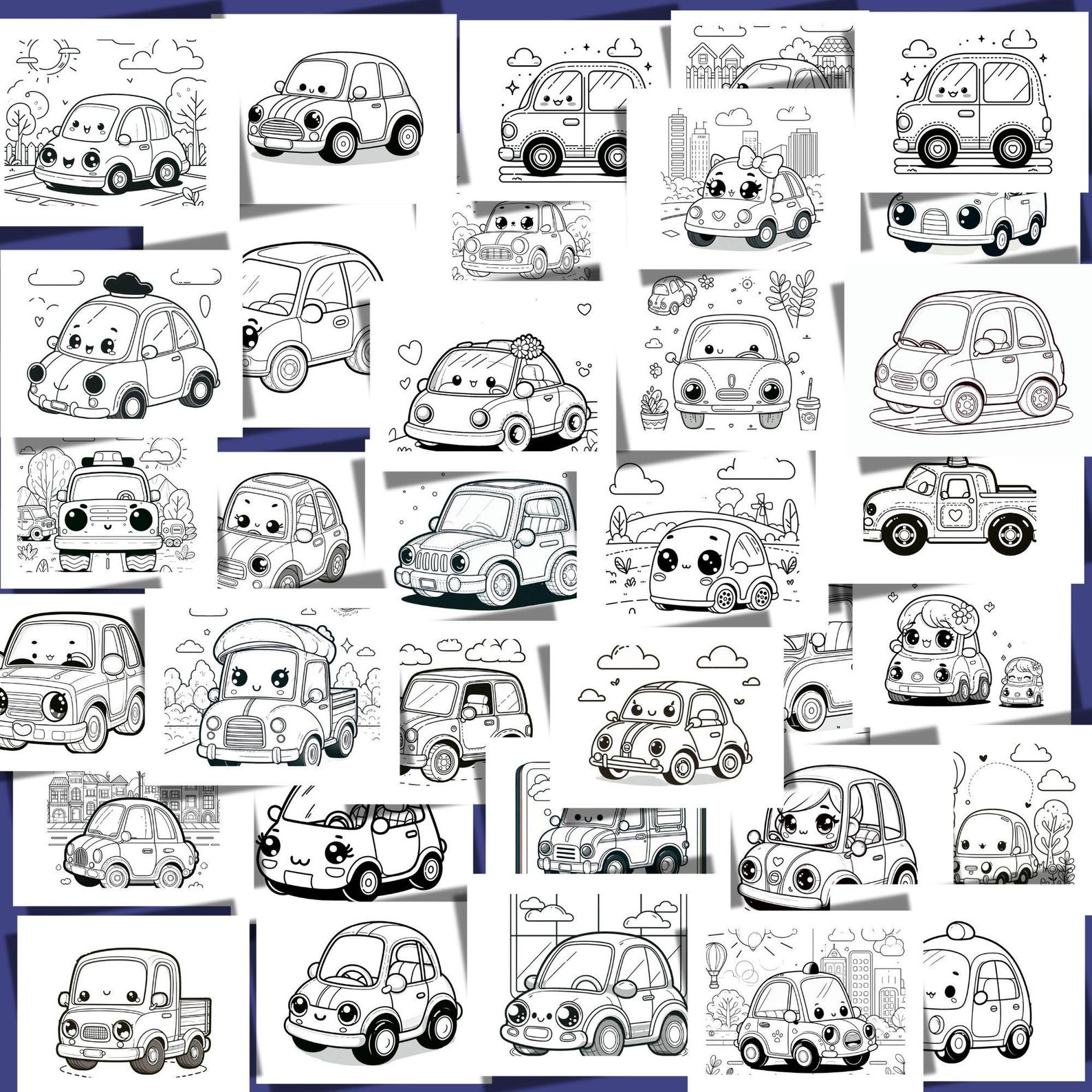 52 Cute Car Coloring Pages for Kids, Toddlers Preschoolers Kindergarten ...