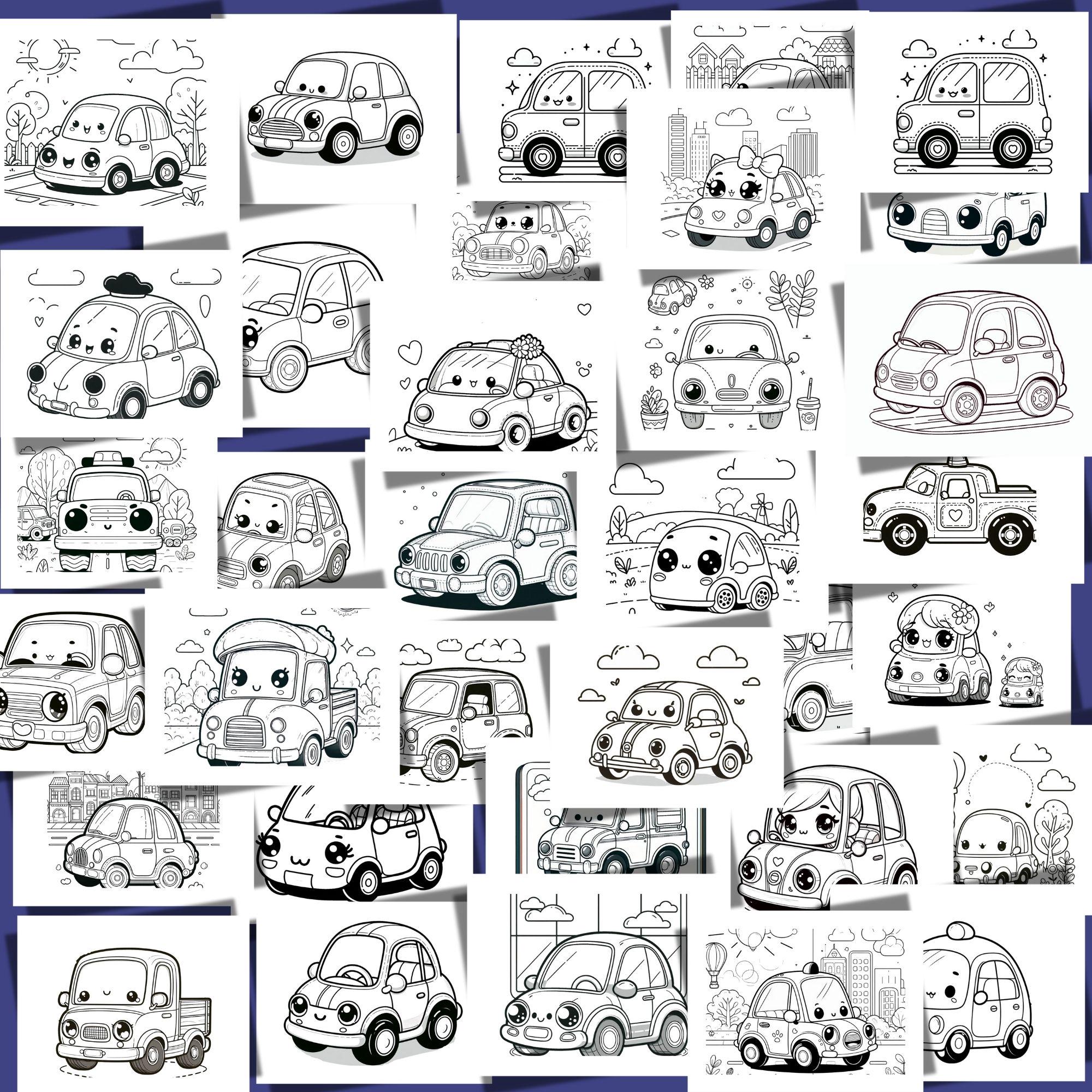 52 Cute Car Coloring Pages for Kids, Toddlers Preschoolers Kindergarten ...