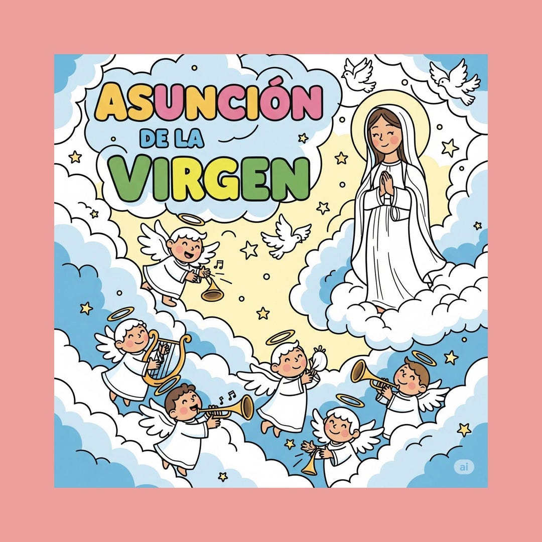 Assumption of Mary Coloring Pages: Catholic Feast Day Activity (PDF ...