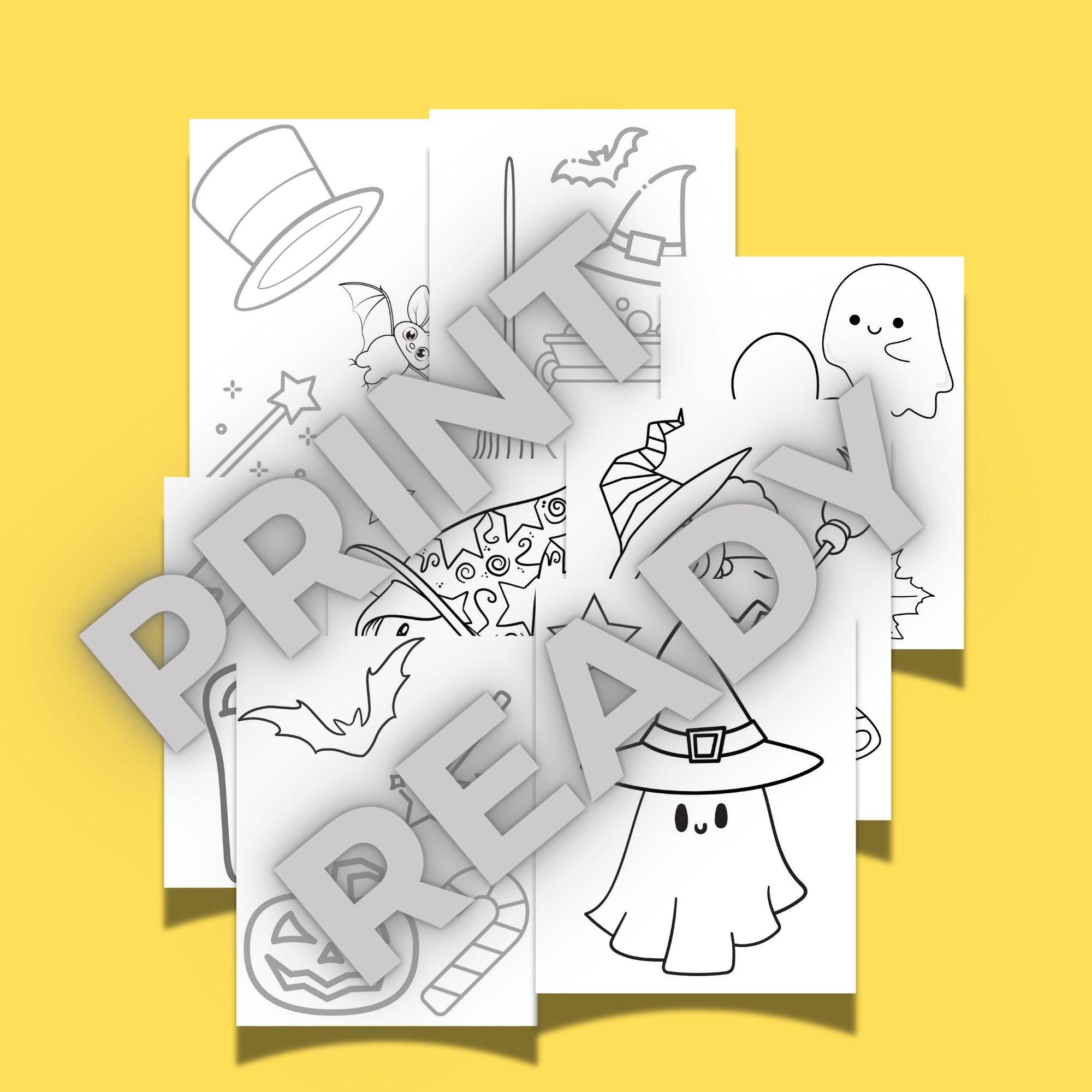 Halloween Coloring Pages Bundle for Kids, Cute Coloring Pages ...