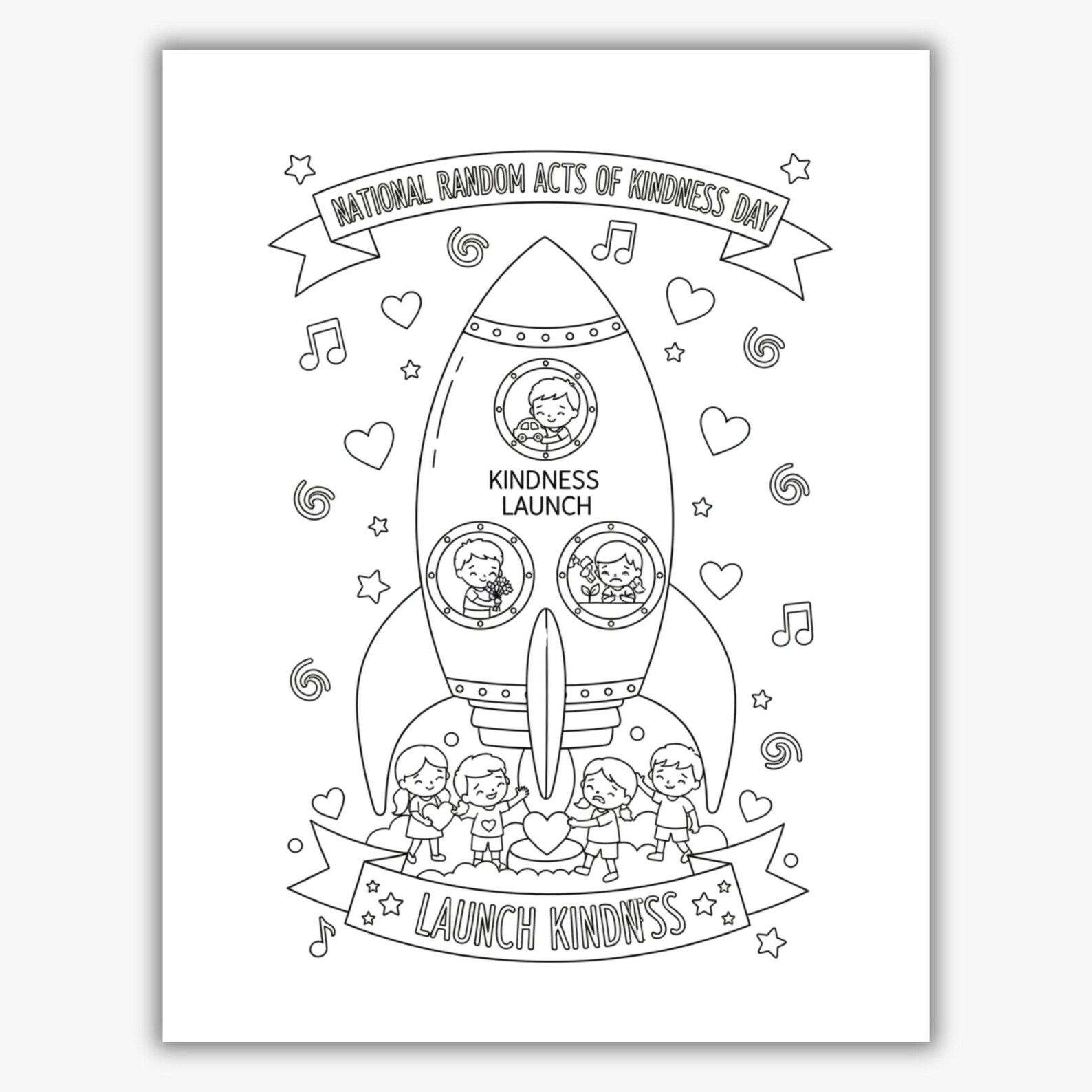 Random Acts of Kindness Day Coloring Book | 20 Pages Kids Activity ...