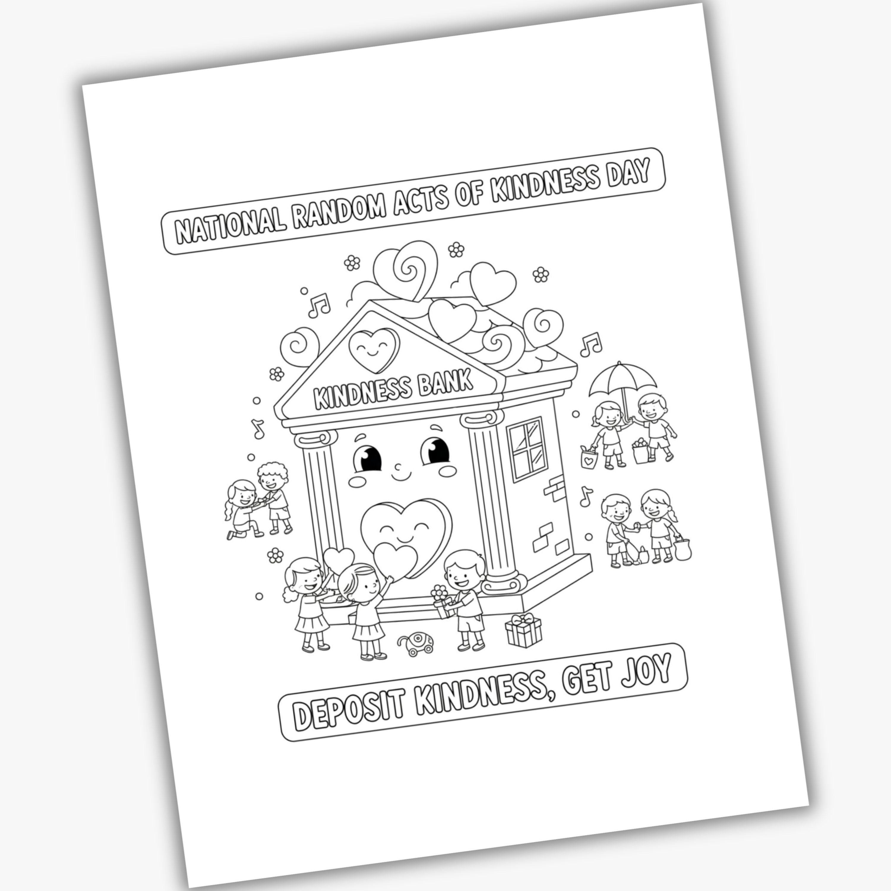 Random Acts of Kindness Day Coloring Book | 20 Pages Kids Activity ...