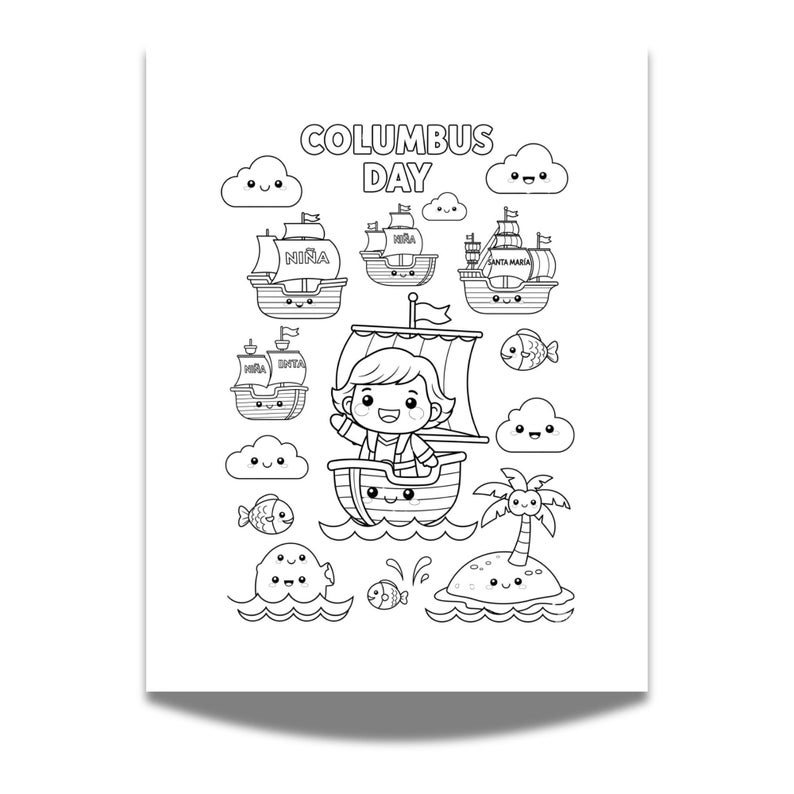 Columbus Day Coloring Pages: History Activity Sheets for Kids (PDF ...