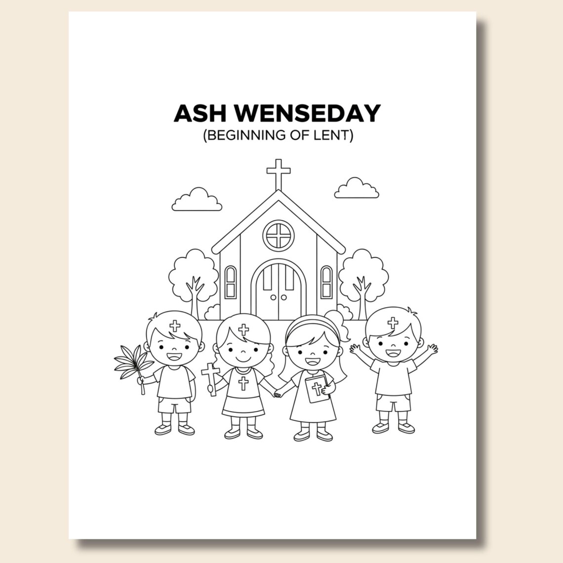 Ash Wednesday Coloring Pages – Beginning of Lent Printable Christian ...