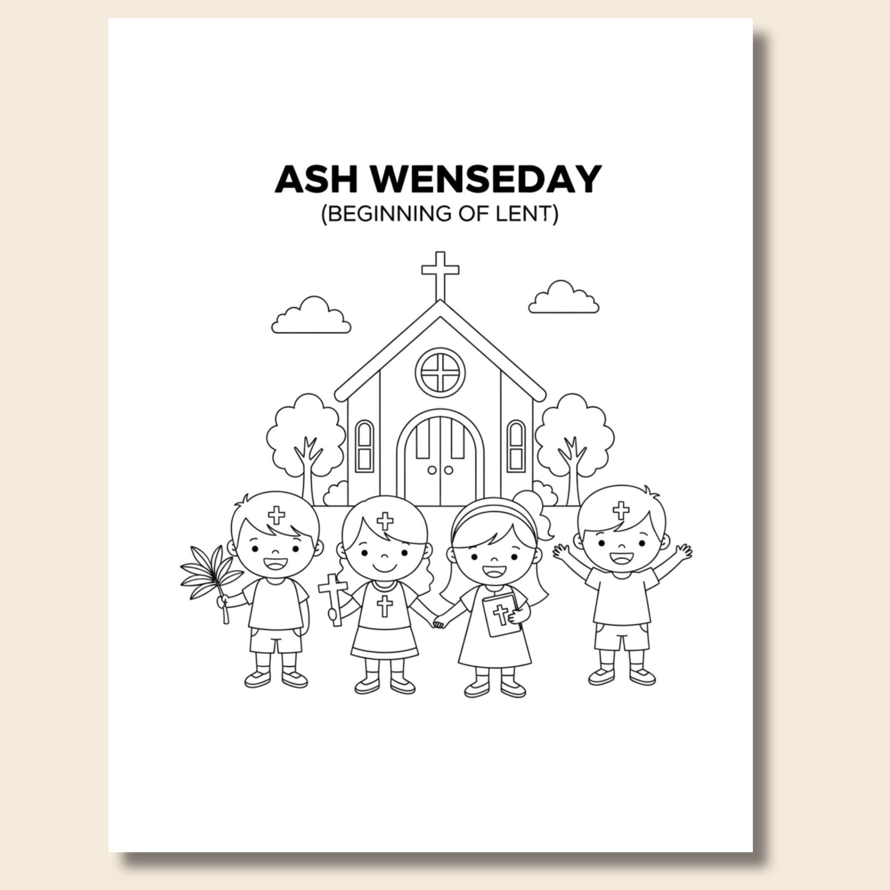 Ash Wednesday Coloring Pages – Beginning of Lent Printable Christian ...