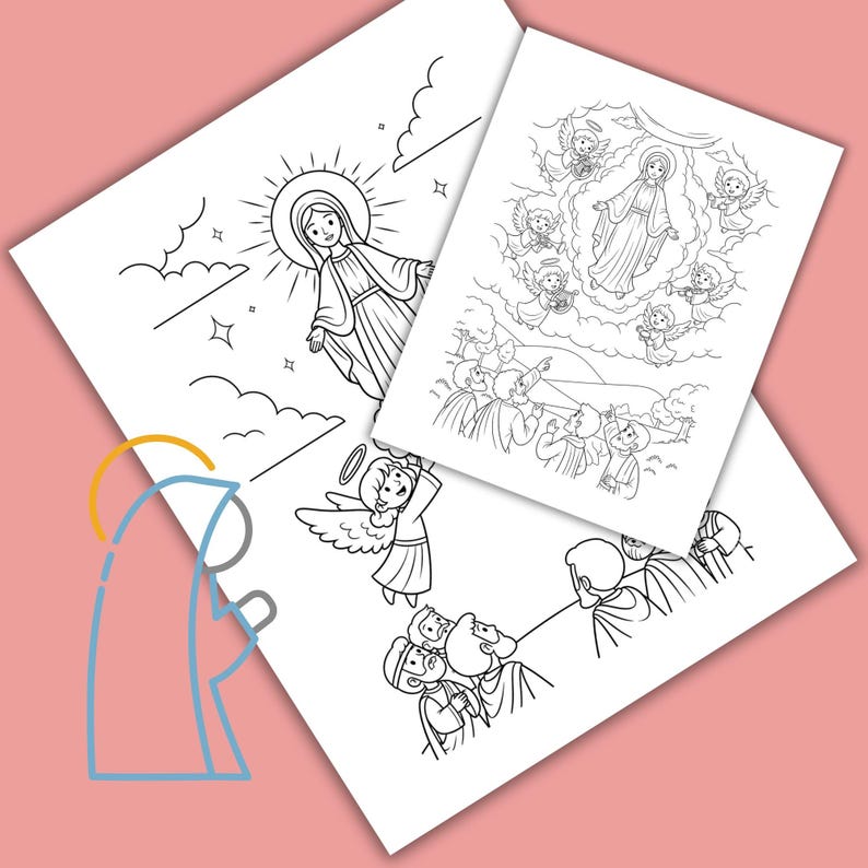 Assumption of Mary Coloring Pages: Catholic Feast Day Activity (PDF ...