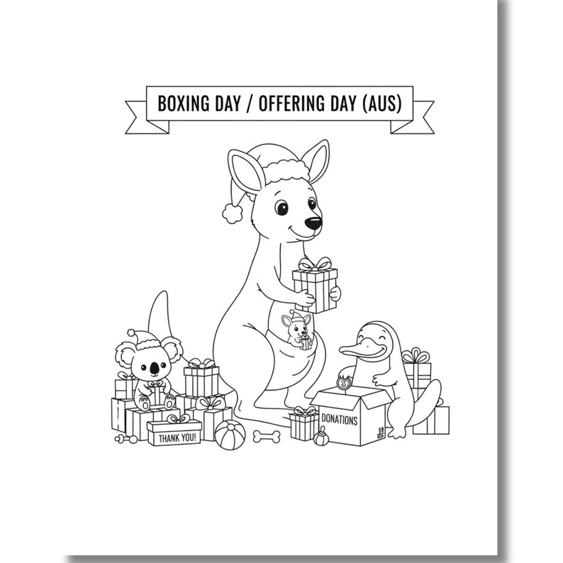 Boxing Day Coloring Pages 22 PDF - Etsy