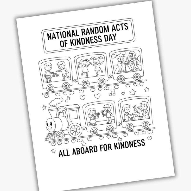Random Acts of Kindness Day Coloring Book | 20 Pages Kids Activity ...