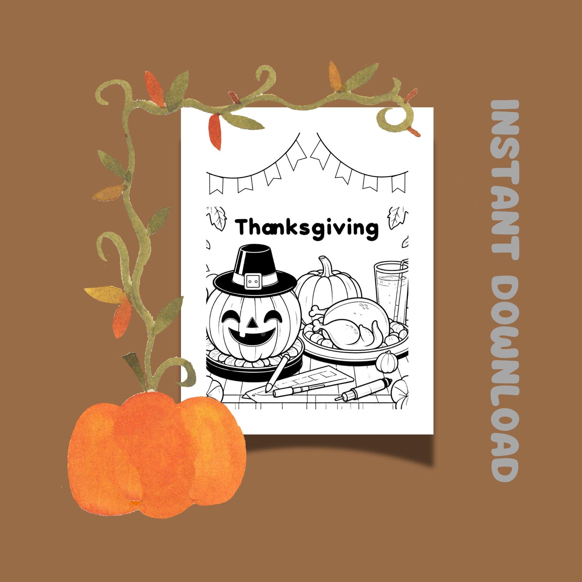 Thanksgiving Coloring Pages for Preschool and Kindergarten Kids, Autumn ...