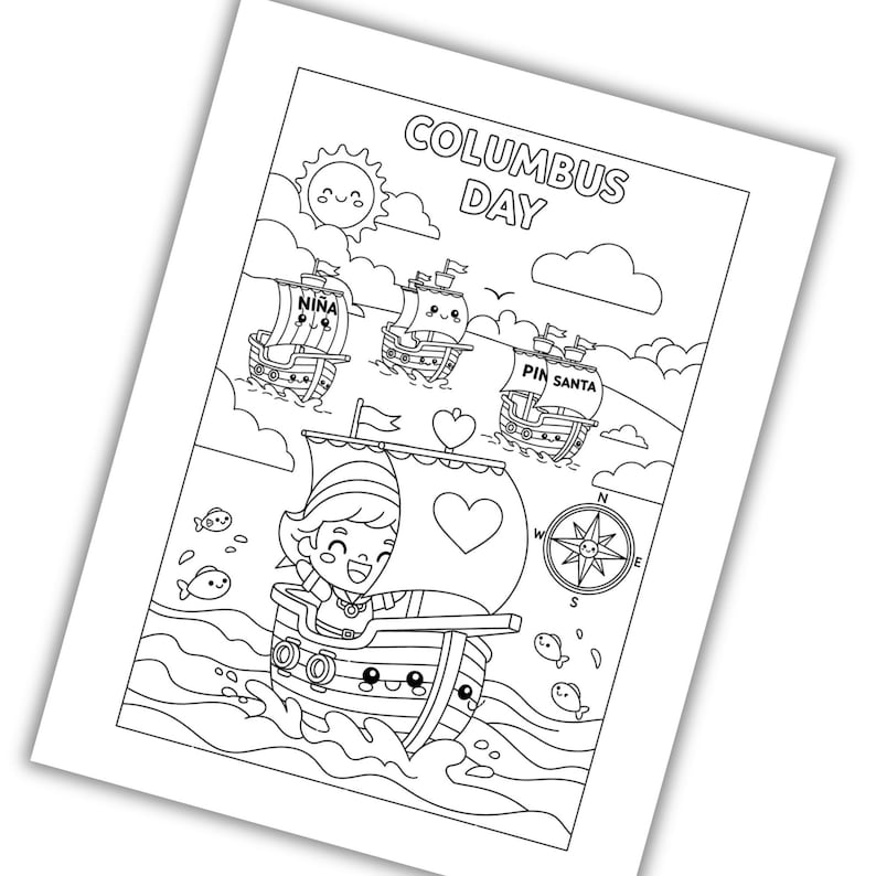 Columbus Day Coloring Pages: History Activity Sheets for Kids (PDF ...