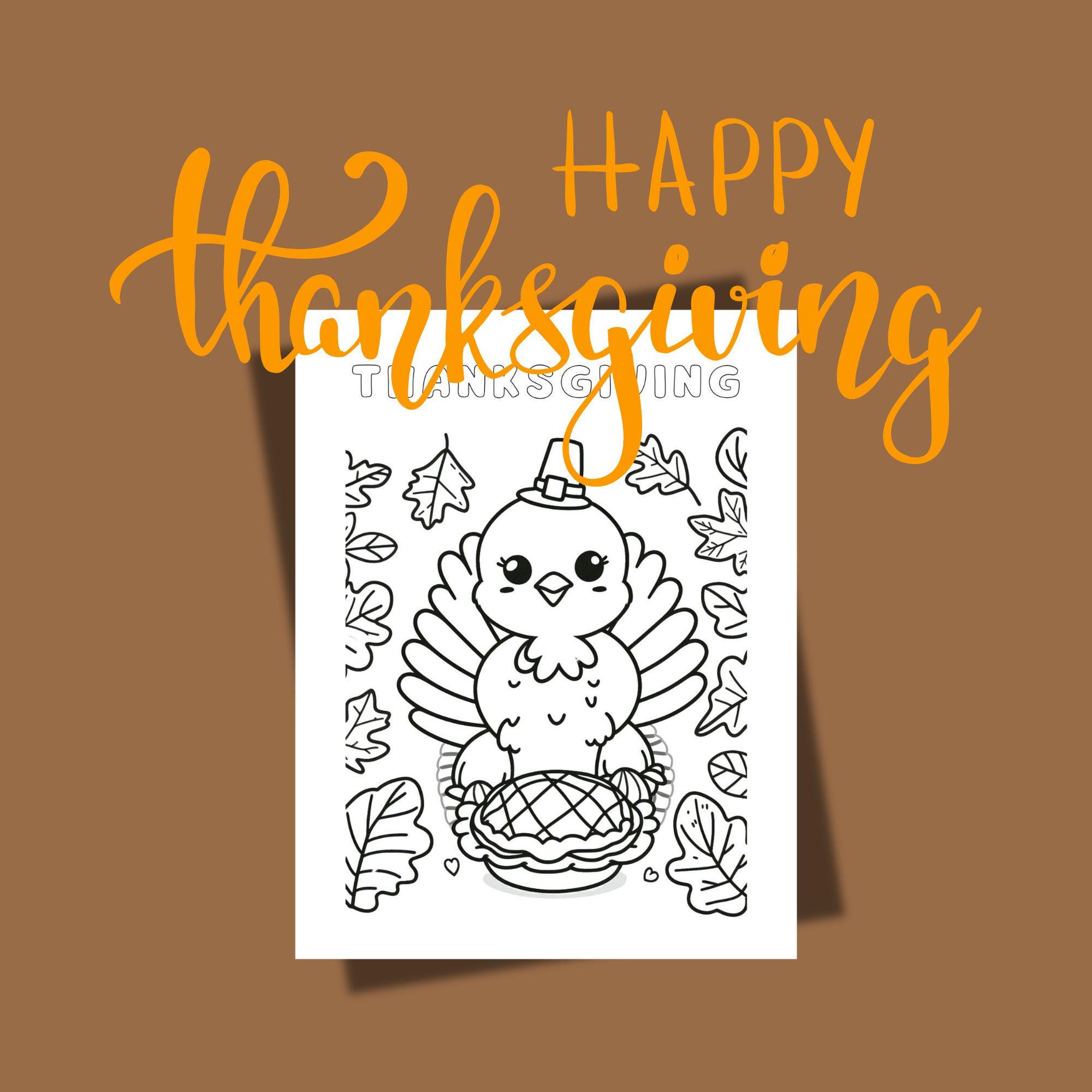 Thanksgiving Coloring Pages for Preschool and Kindergarten Kids, Autumn ...