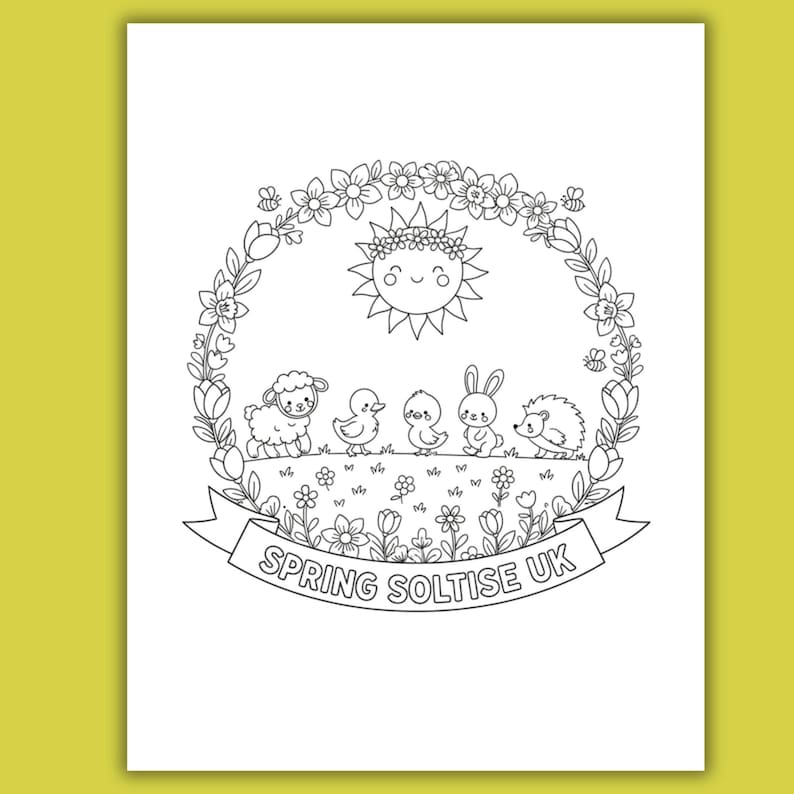 Spring Solstice Coloring Pages for Kids - Etsy