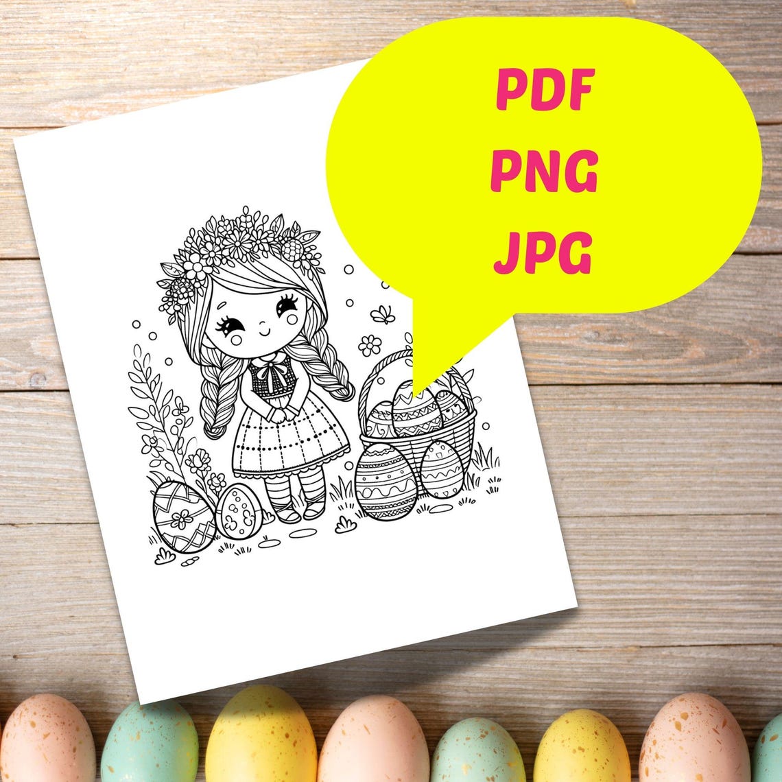 40 Easter Coloring Pages for Kids: Spring Fun (PDF, JPG, PNG) - Etsy
