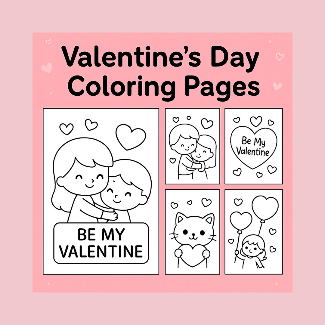 Valentine's Day Coloring Pages | Cute Kids Printable Activities (PDF ...