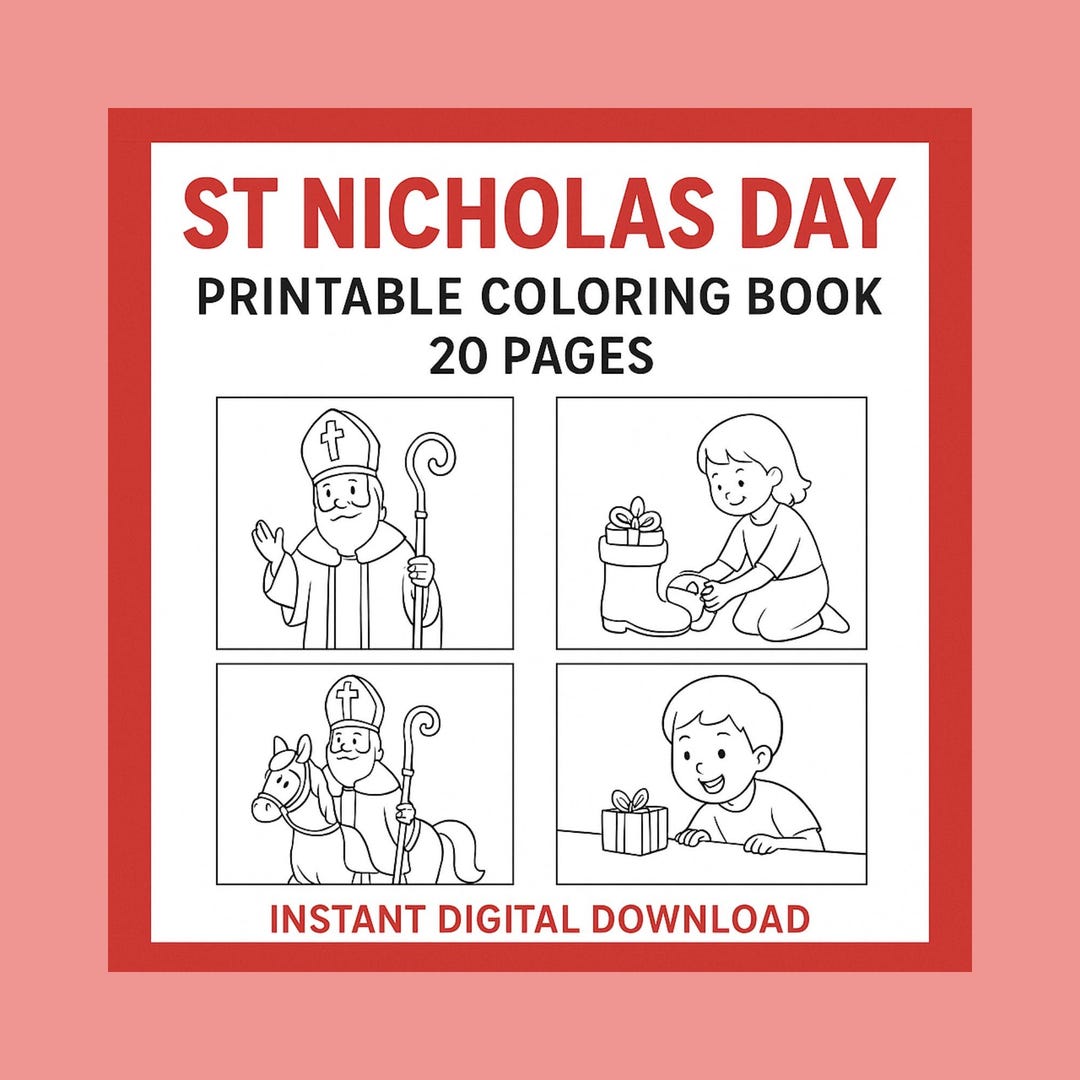 St Nicholas Day Coloring Book: Catholic Advent Activity (digital ...