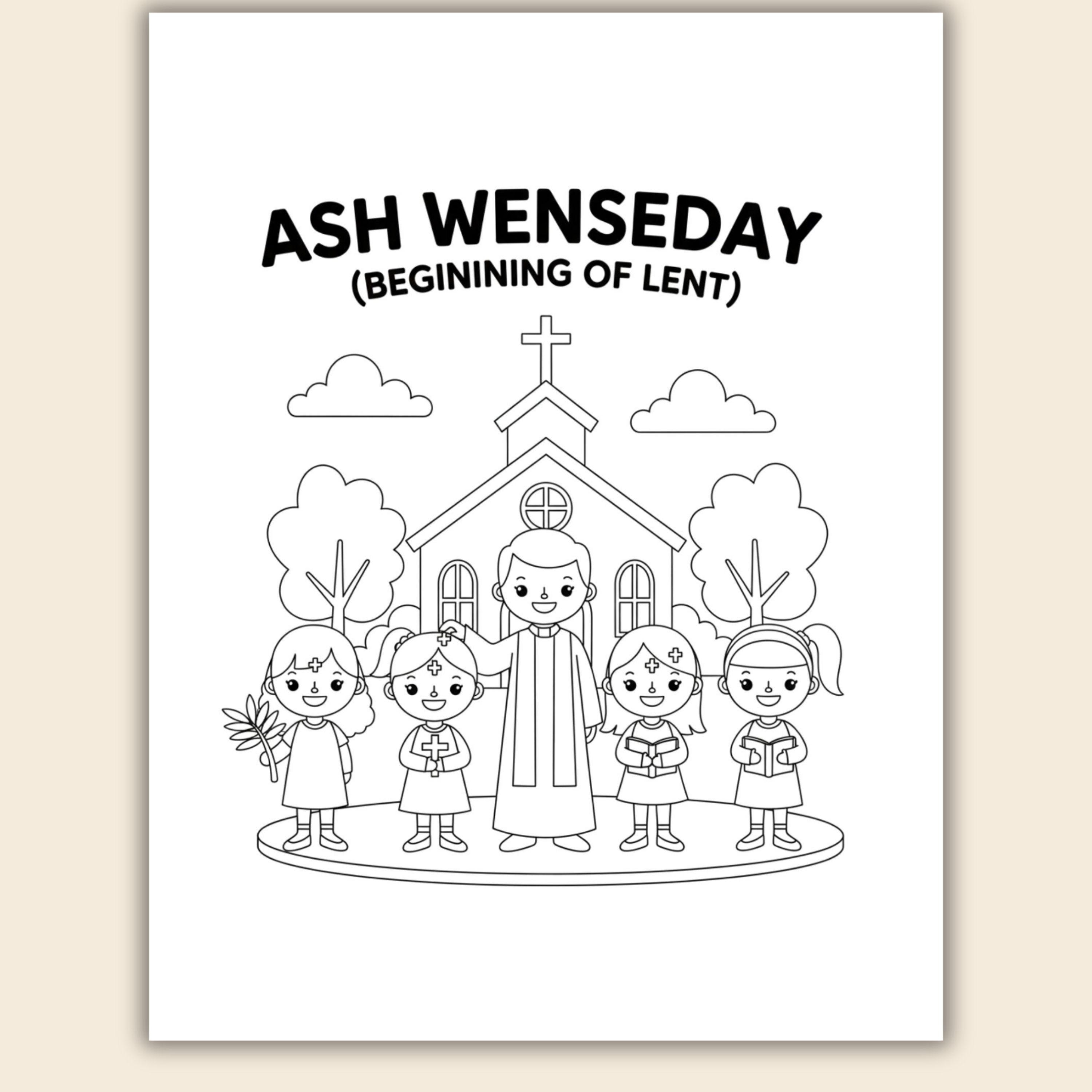 Ash Wednesday Coloring Pages – Beginning of Lent Printable Christian ...