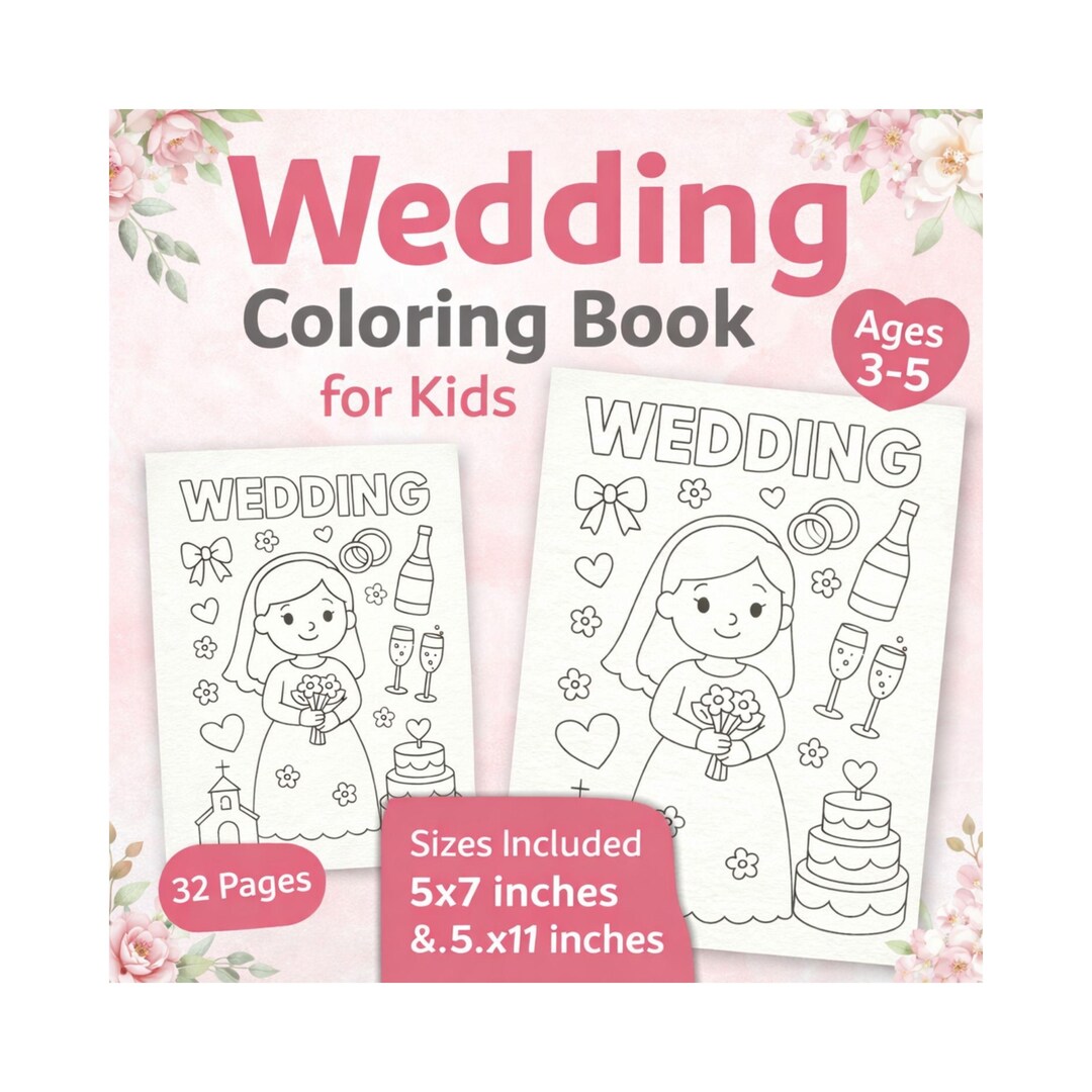 Wedding Coloring Book for Kids – Reception Activity Printable - Etsy