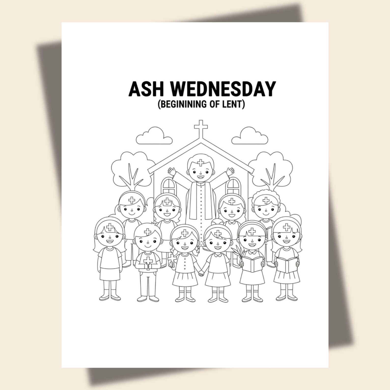 Ash Wednesday Coloring Pages – Beginning of Lent Printable Christian ...
