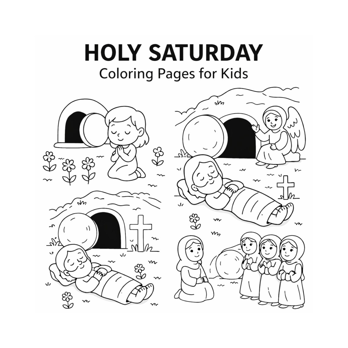 Holy Saturday Coloring Pages for Kids - Etsy