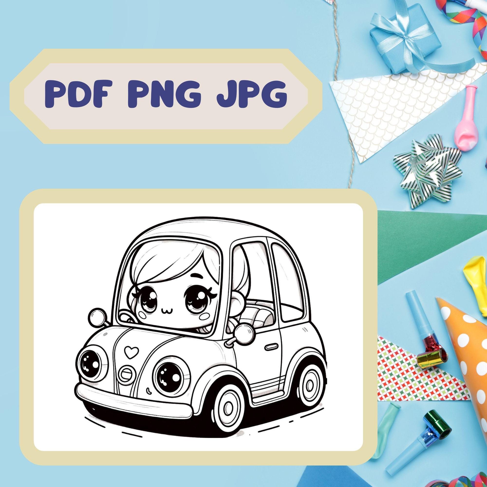 52 Cute Car Coloring Pages for Kids, Toddlers Preschoolers Kindergarten ...