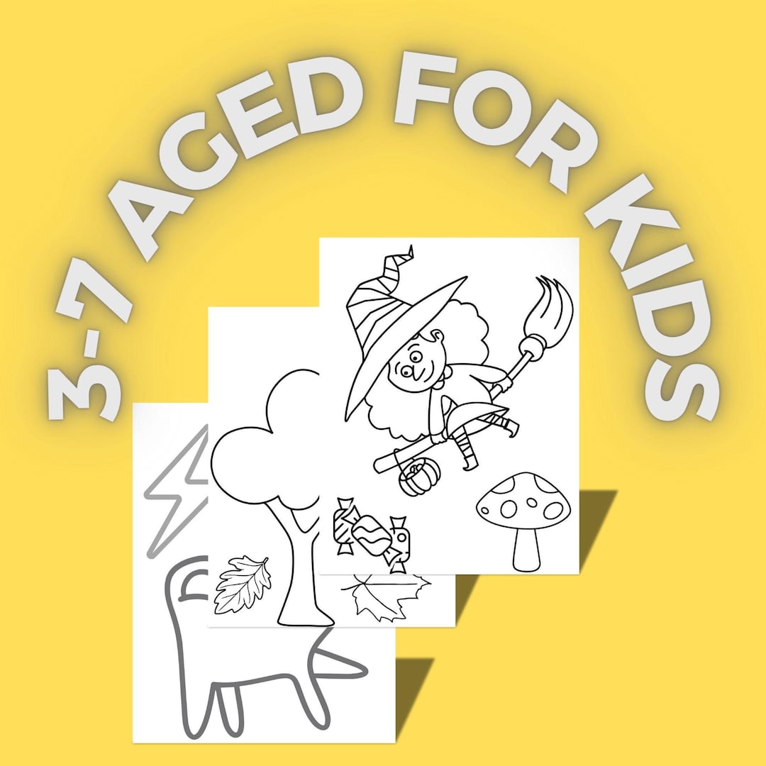 Halloween Coloring Pages Bundle for Kids, Cute Coloring Pages ...