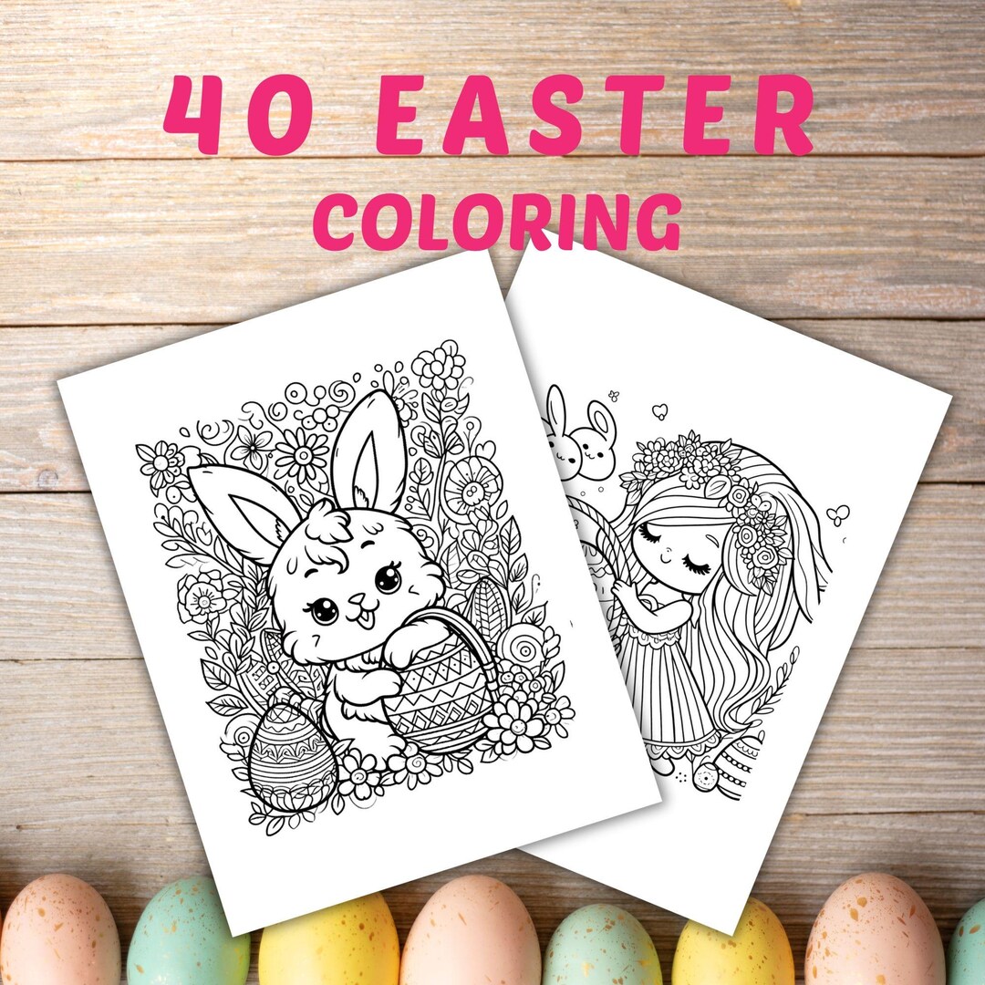 40 Easter Coloring Pages for Kids, Simple Printable Coloring Sheets ...