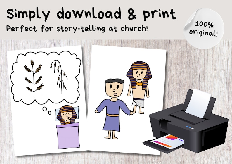 Joseph Interprets Dreams | Bible Story Coloring Pages (PDF Downloadable ...