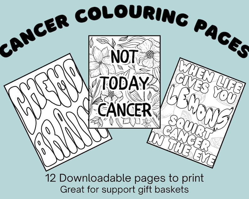 Cancer Colouring Sheets for Chemo Gift Basket for Cancer Treatment - Etsy