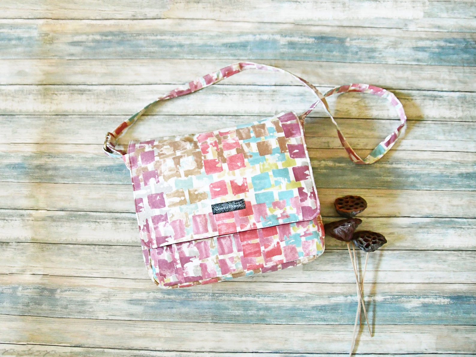 Designer Messenger Bag, Crossbody Satchel Bag, Foldover Tote With ...