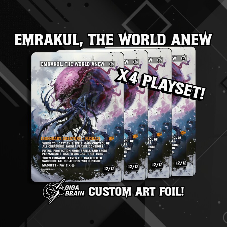 Emrakul, the World Anew FOIL Handmade Custom Altered Art Sticker Proxy Applied to Bulk Common ...