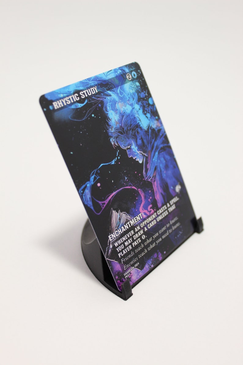 Rhystic Study Premium Altered Full Art Custom MTG Proxy Printed on Authentic S30 Blue-core ...