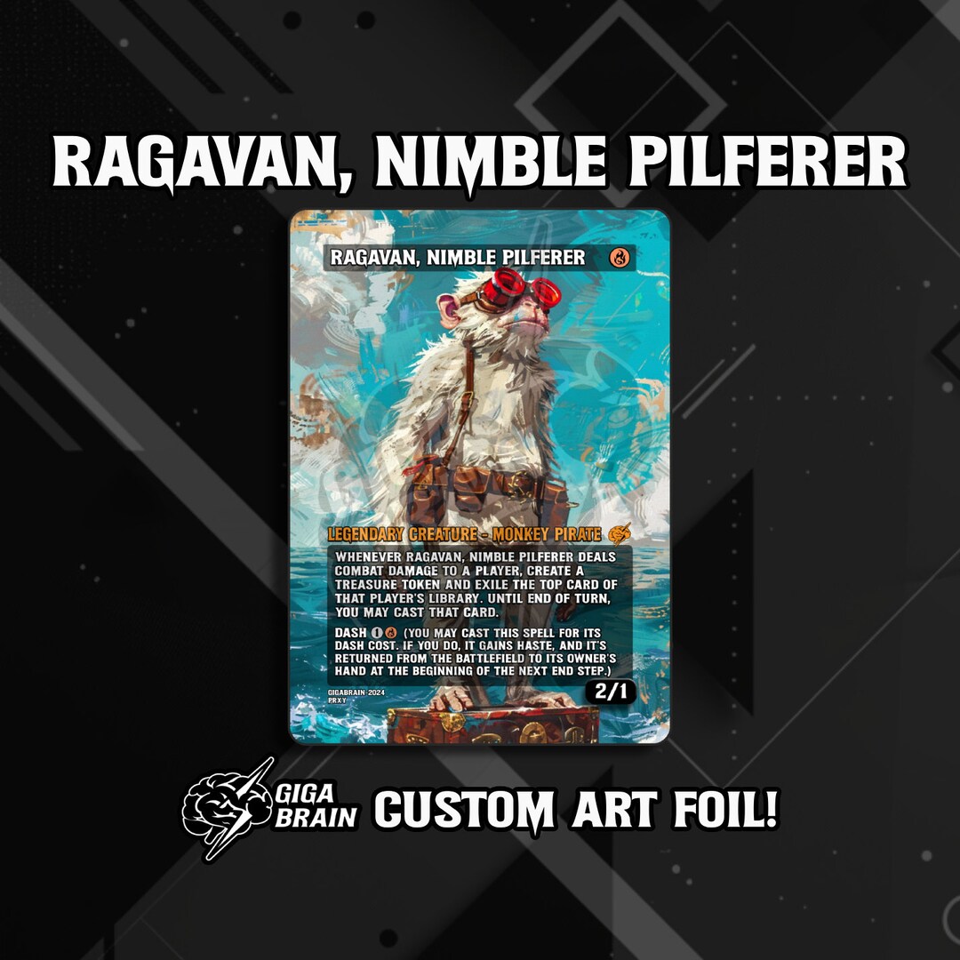 Ragavan, Nimble Pilferer FOIL Handmade Custom Altered Art Sticker Proxy ...