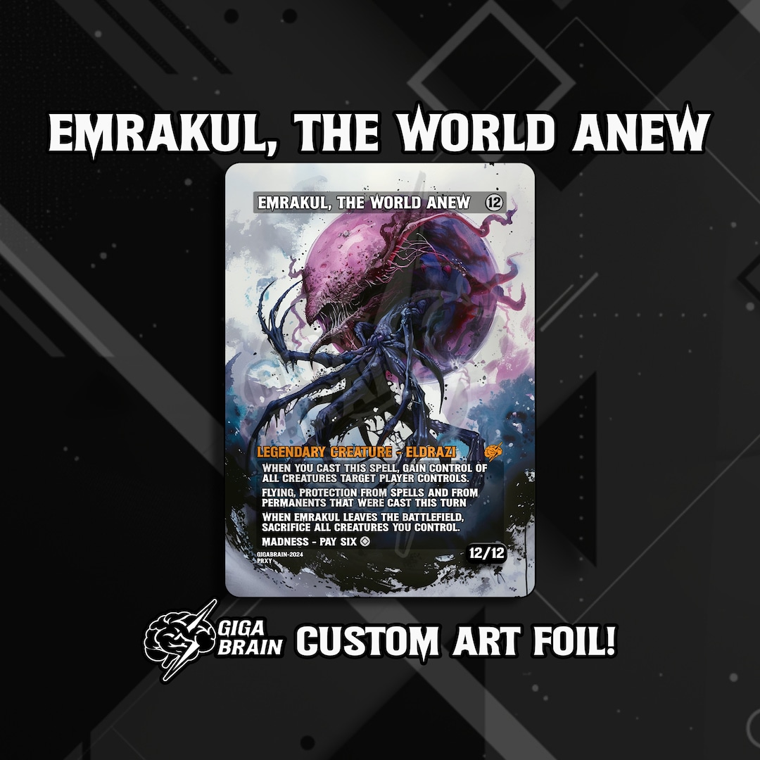Emrakul, the World Anew FOIL Handmade Custom Altered Art Sticker Proxy Applied to Bulk Common ...
