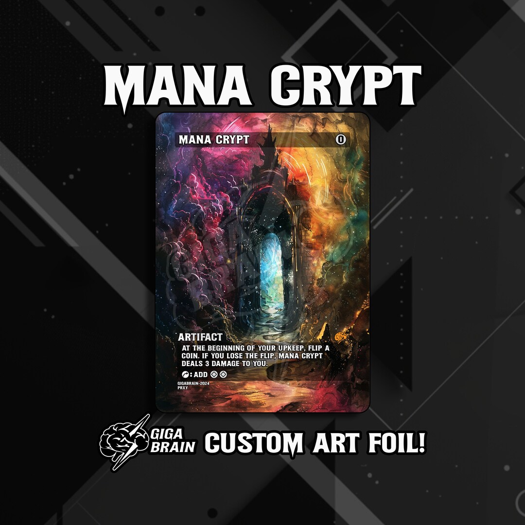 Mana Crypt FOIL Handmade Custom Altered Full Art Sticker Proxy Applied ...