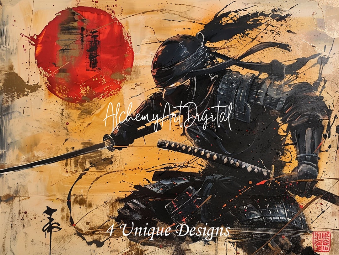 Ninja Artwork Japanese Shinobi Art Ninja Gift Ancient Japanese Warriors ...